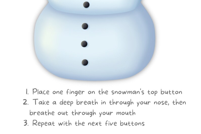 Snowman Breathing Exercise Card, Kids Mindfulness (digital Download) - Etsy