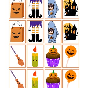 Halloween Matching Card Game Kids and Toddlers, Instant Download ...