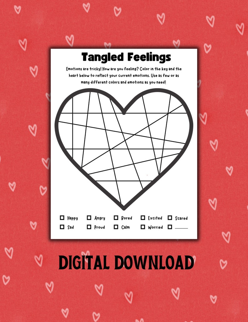 Kids Feelings Coloring Worksheet, Therapy Tool, Printable, Teaching ...