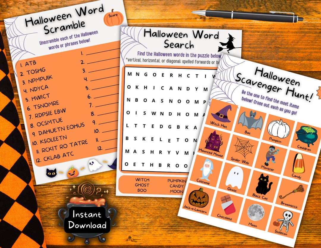 Kids Halloween Games Bundle! Printable, Classroom Halloween Game, Kids ...