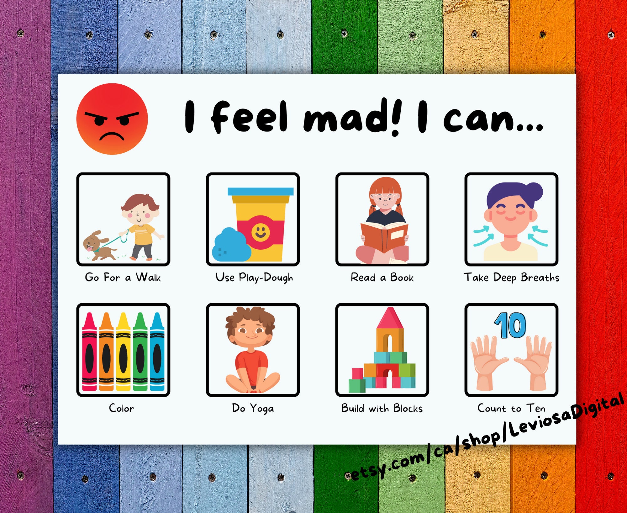 Emotion Coping Cards for Toddlers, Feelings Visual Tool (digital ...