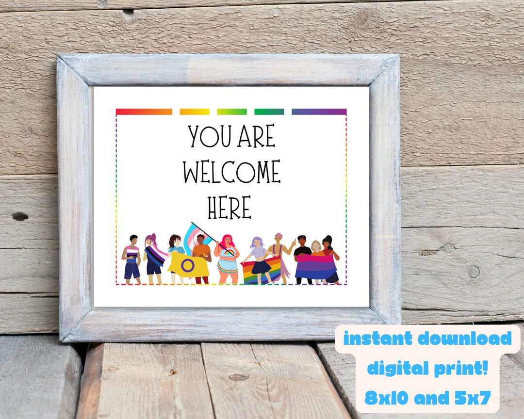 Pride Welcome Print, LGBTQ2S+ Flags, Office Sign (digital Download) - Etsy