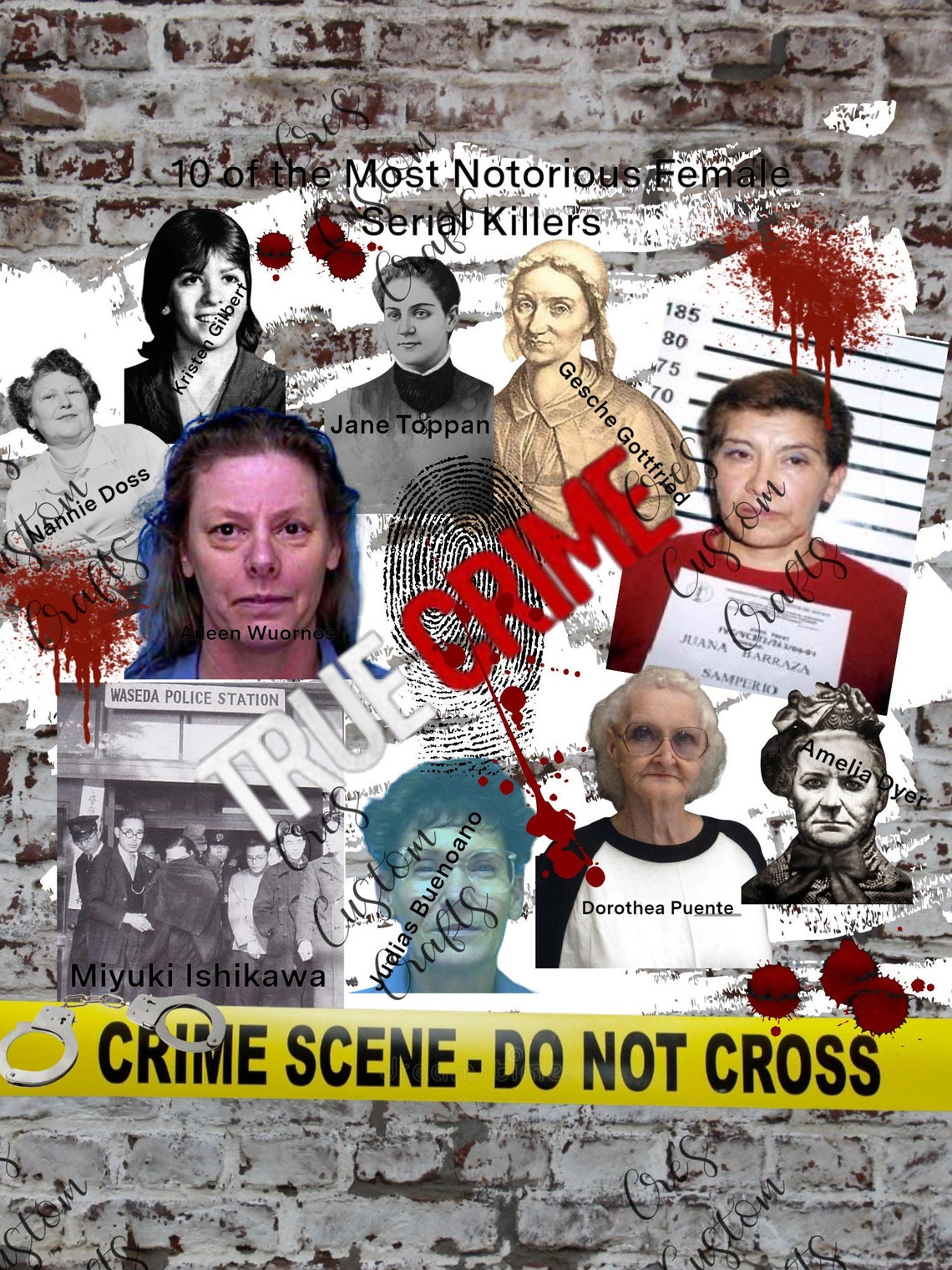 Digital Women Female Serial Killer True Crime Template for - Etsy