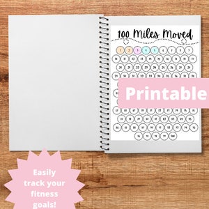 100 Miles Moved / 100 Mile Tracker / Exercise Tracker / Running Tracker ...