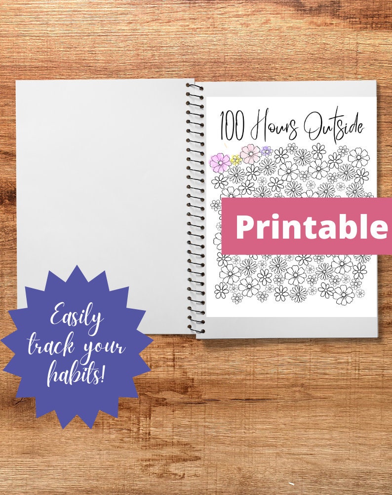 Editable Habit Tracker Set/ 100 Hours Outside/ 100 Miles Moved/ 100 ...