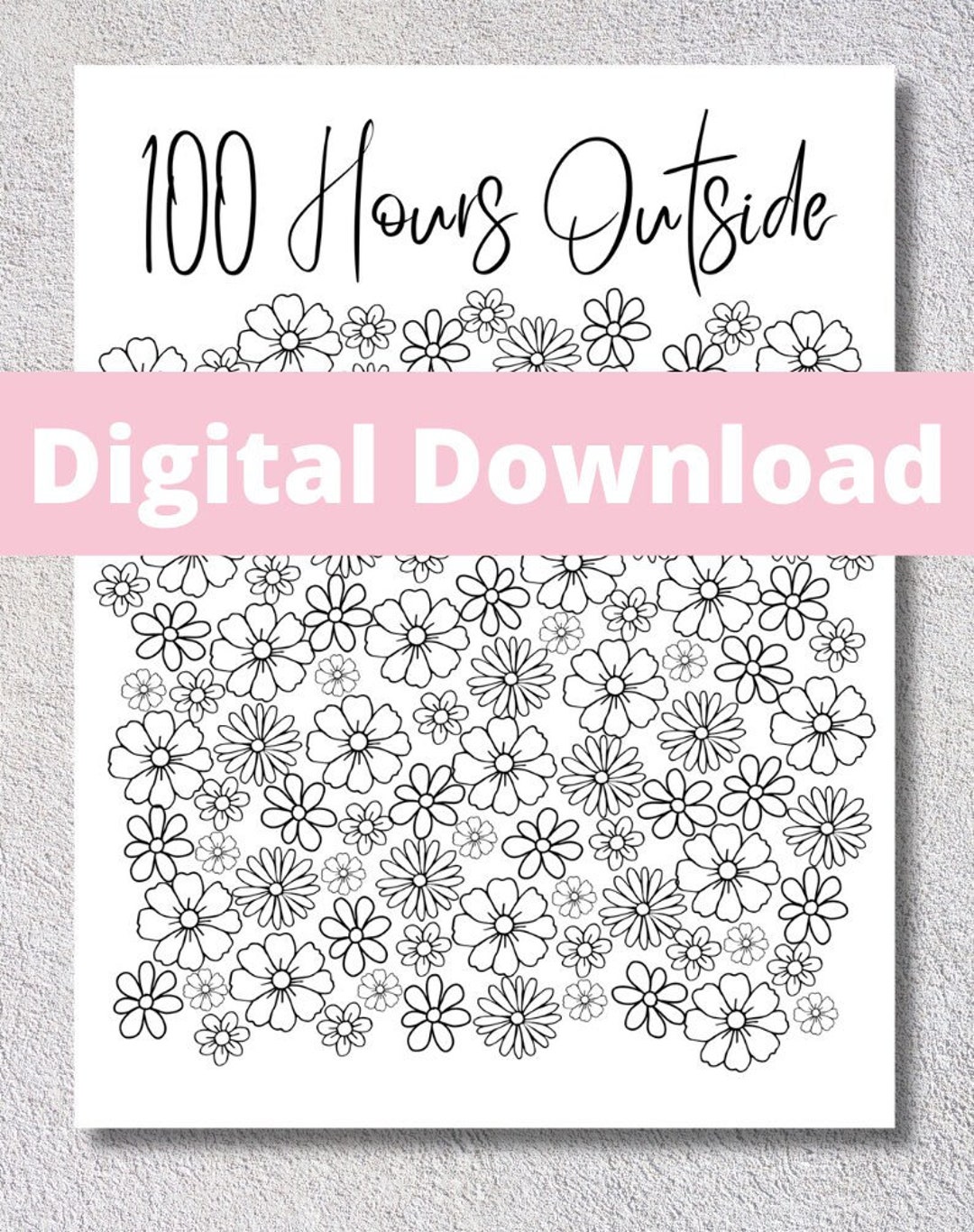 100 Hours Outside Tracker / Outside Hour Tracker / 100 Hours Outdoors ...