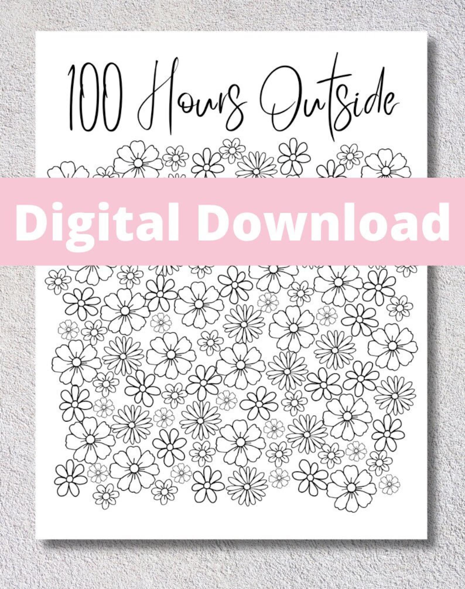 100 Hours Outside Tracker / Outside Hour Tracker / 100 Hours Outdoors ...