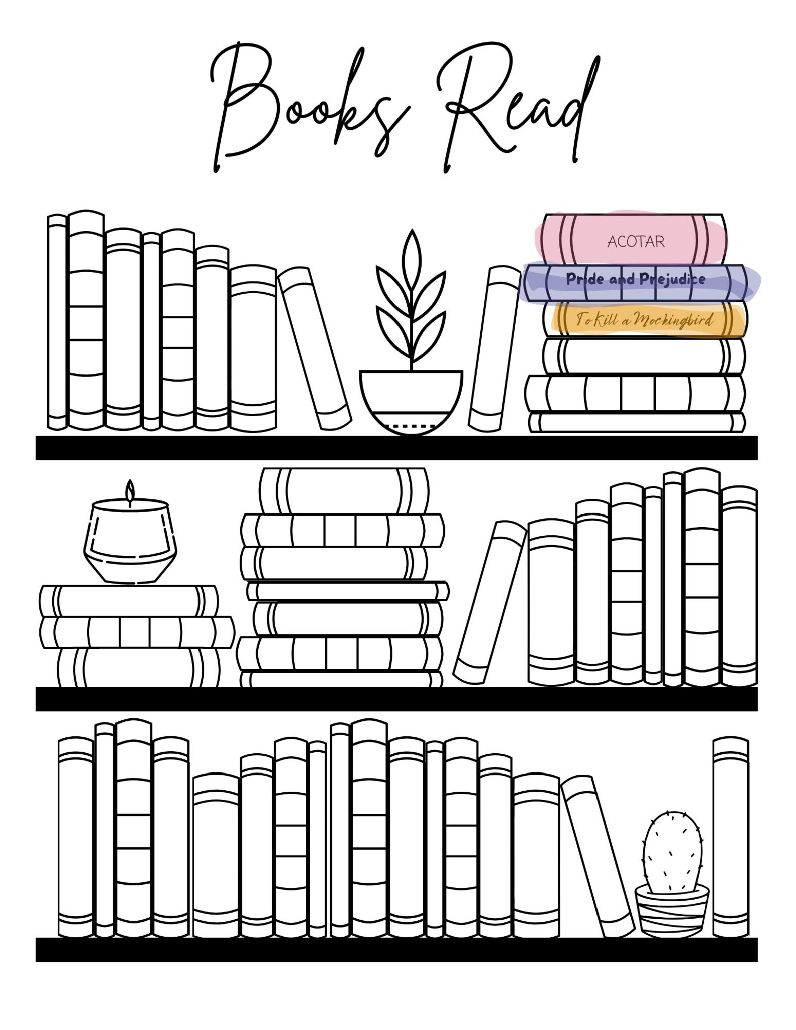 Printable Book Tracker / Downloadable Reading Tracker / 100 Book ...