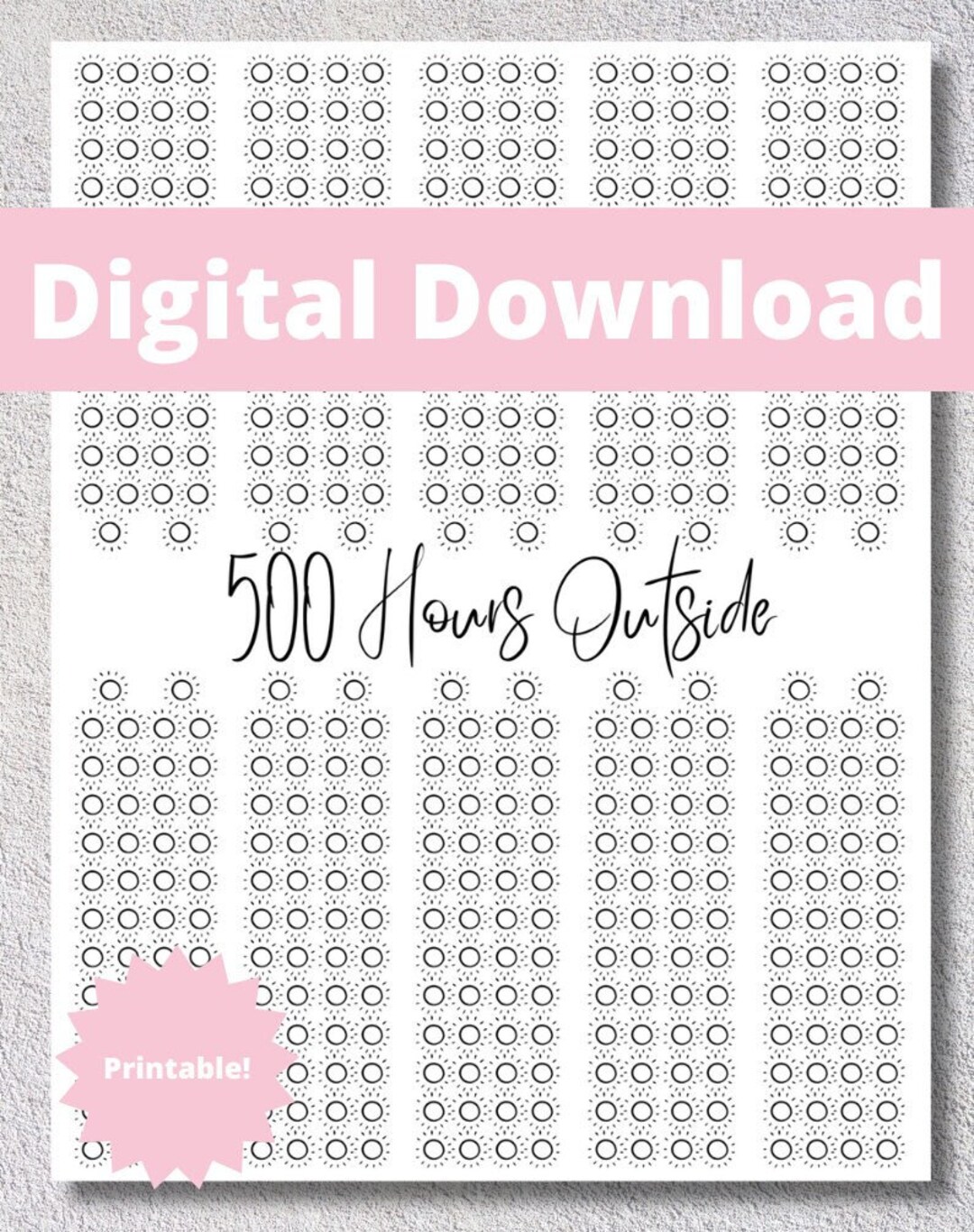 500 Hours Outside Tracker / Outdoor Time Tracker / Outside Time Tracker ...