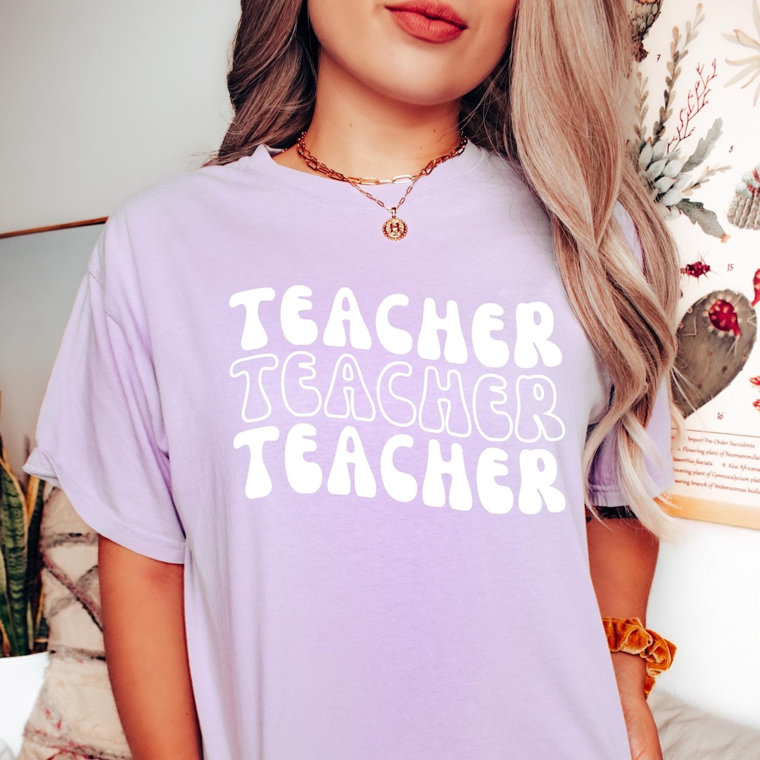 Retro Teacher Shirt, Oversized Teacher T-shirt, Cute Teacher Gift ...