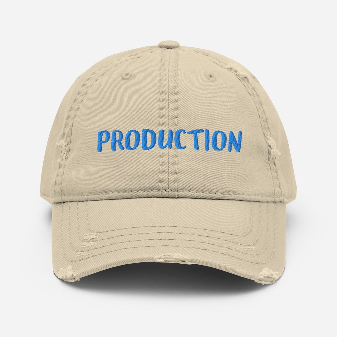 Production Hat, Production Printed on Distressed Hat, Distressed Hat ...