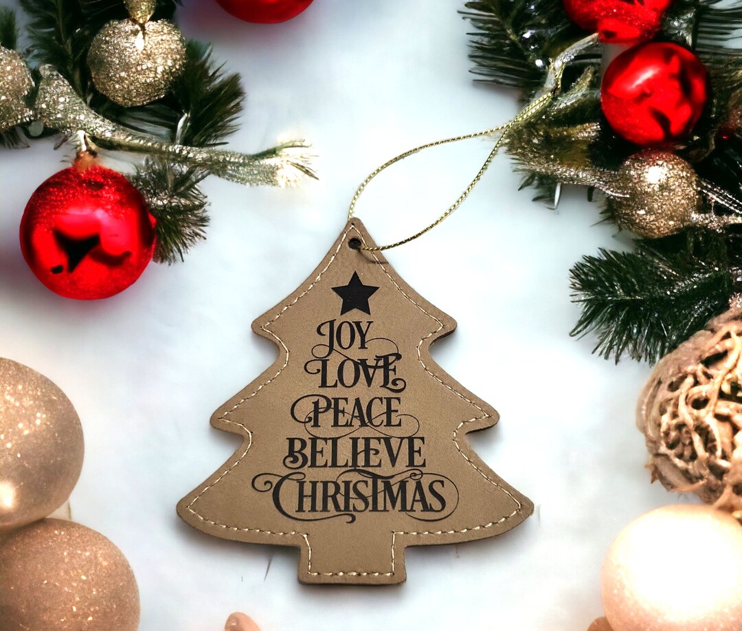 2-sided Personalized Leather Christmas Ornaments, Leatherette Ornament ...