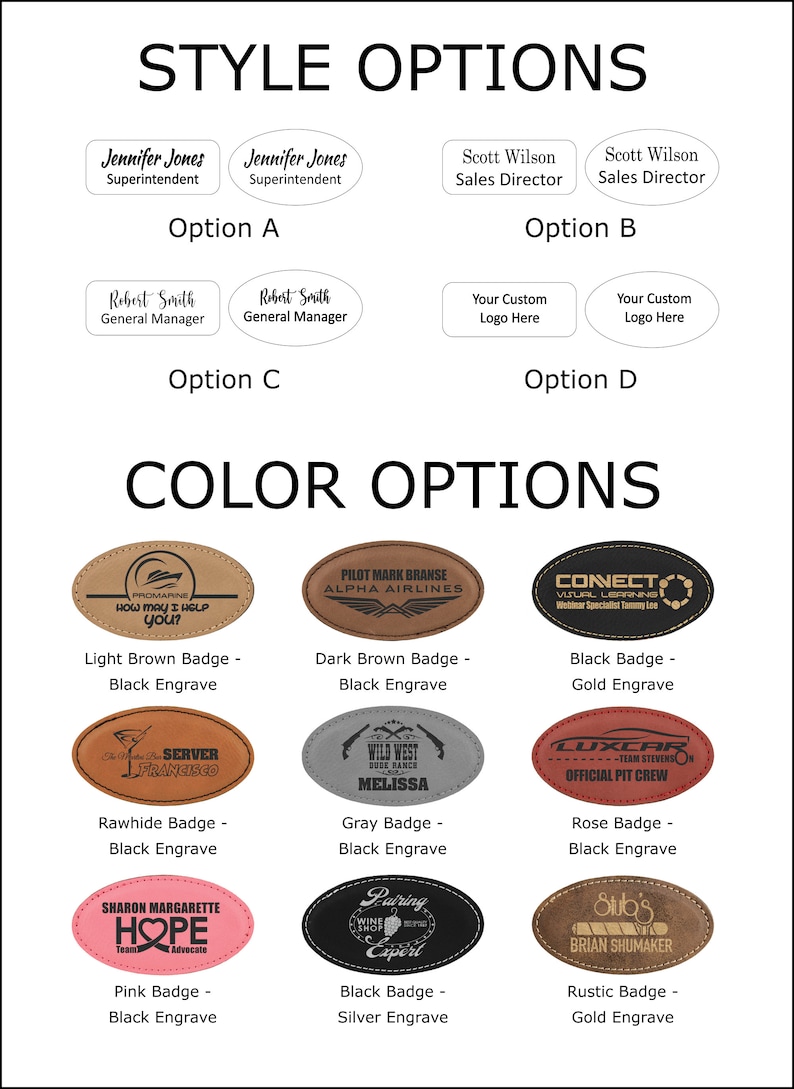 Leather Name Tag Personalized Magnetic Name Tag Vegan - Etsy