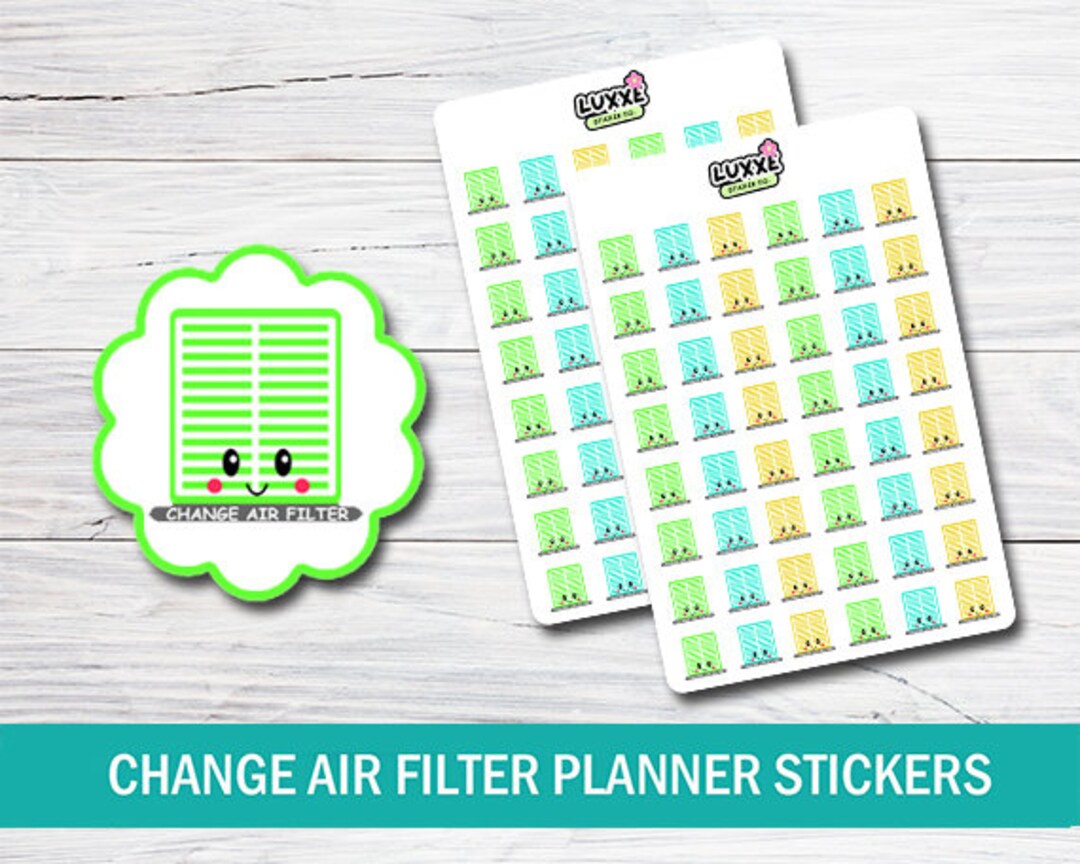 Change Air Filter Planner Sticker Sheet, Home Maintenance Reminder ...