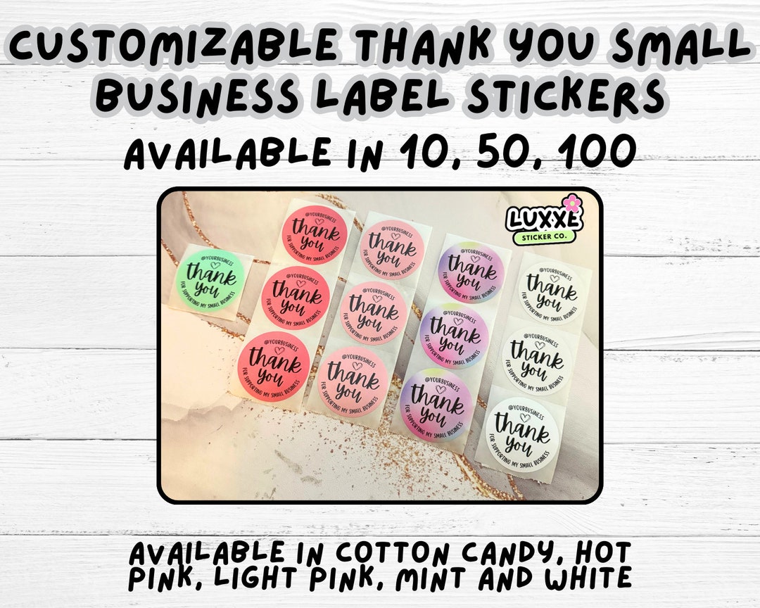 Customizable Thank You Small Business Label Stickers - Etsy