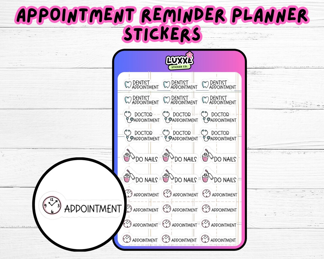 Appointment Reminder Planner Sticker Sheet - Etsy