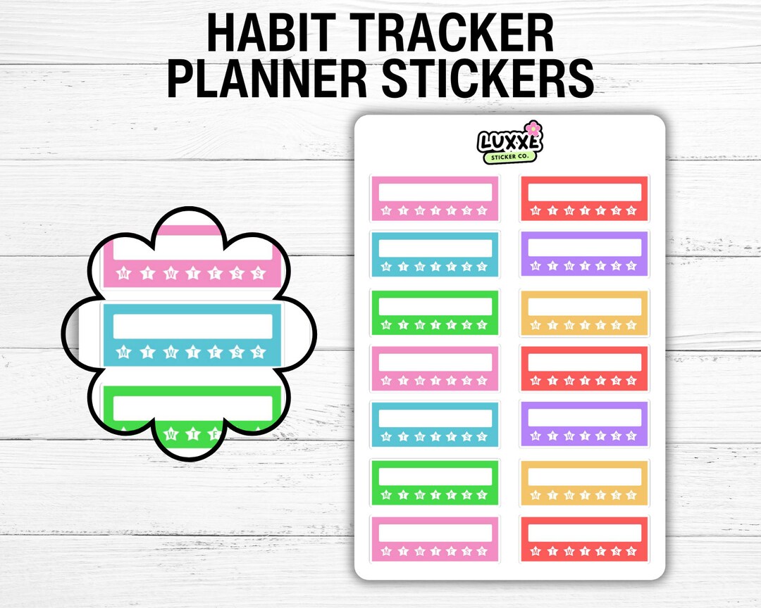 Colorful Habit Tracker Planner Stickers - Etsy
