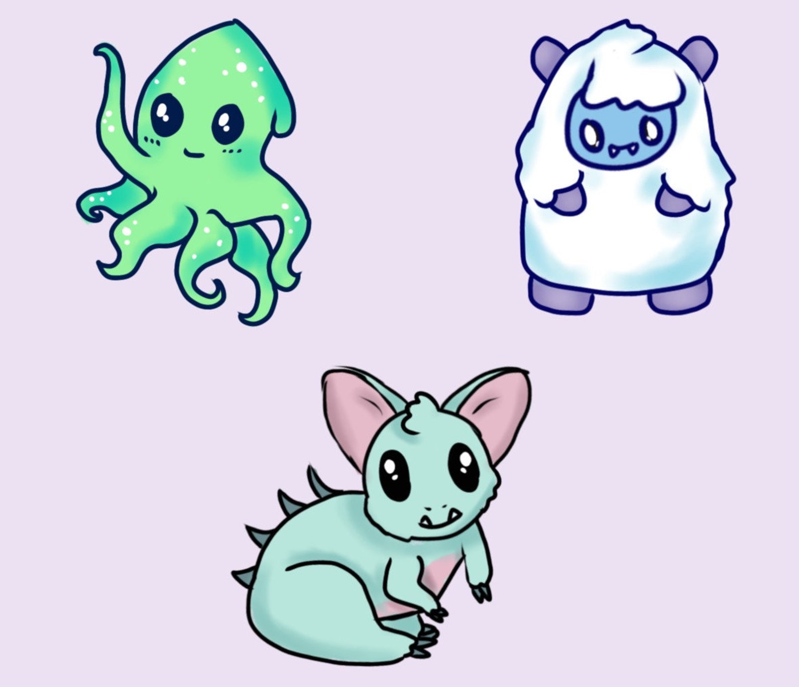 Cryptid Cuties Mini Sticker Sheet! Classic Cryptids Made Cute!! - Etsy