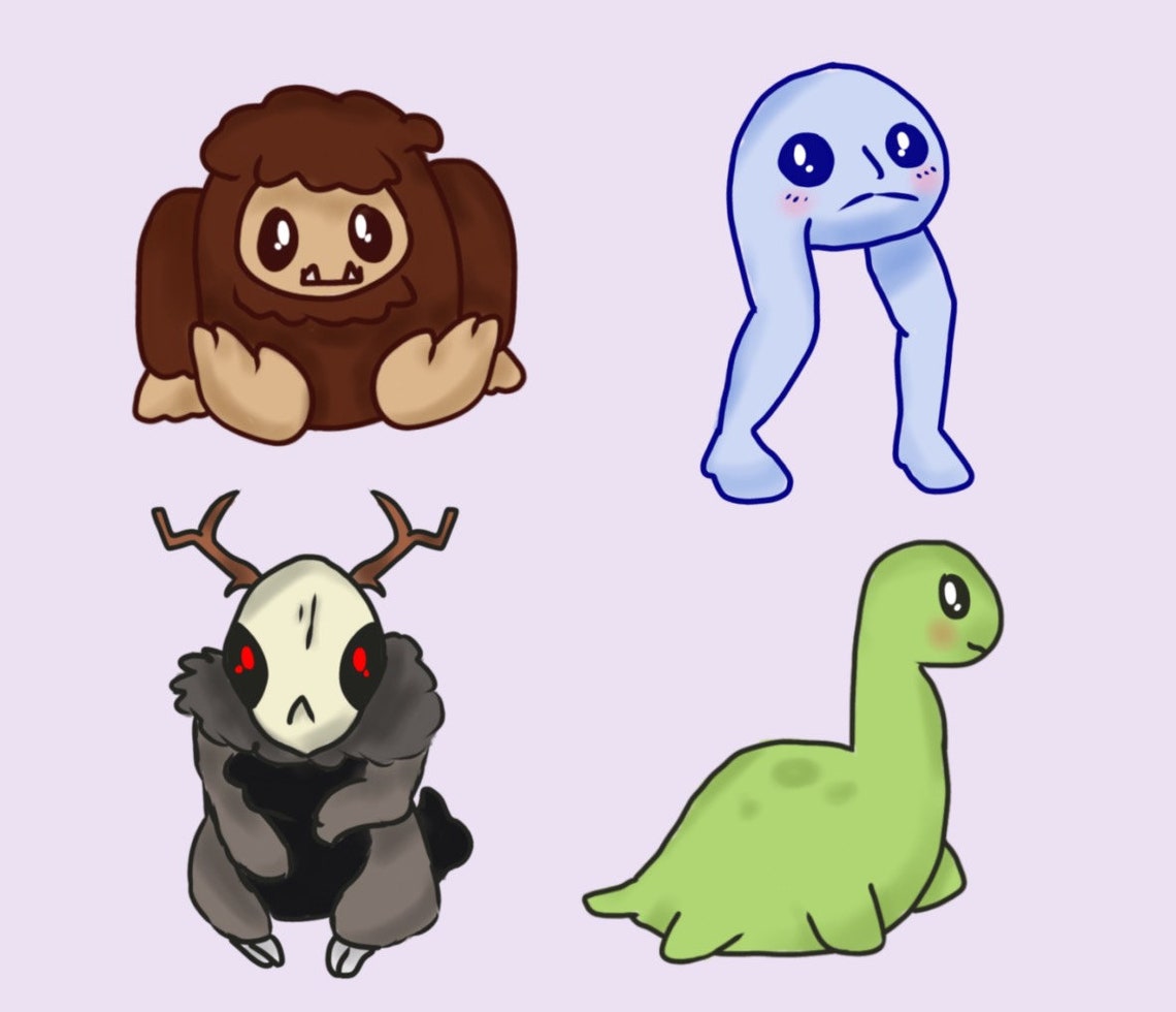 Cryptid Cuties Mini Sticker Sheet! Classic Cryptids Made Cute!! - Etsy