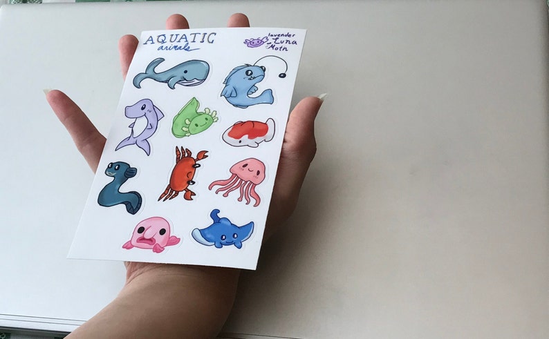 Aquatic Animals Mini Sticker Sheet! Mini Sea Creatures You'll Love!! - Etsy