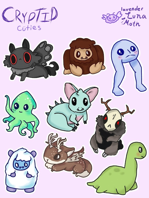 Cryptid Cuties Mini Sticker Sheet Classic Cryptids Made - Etsy