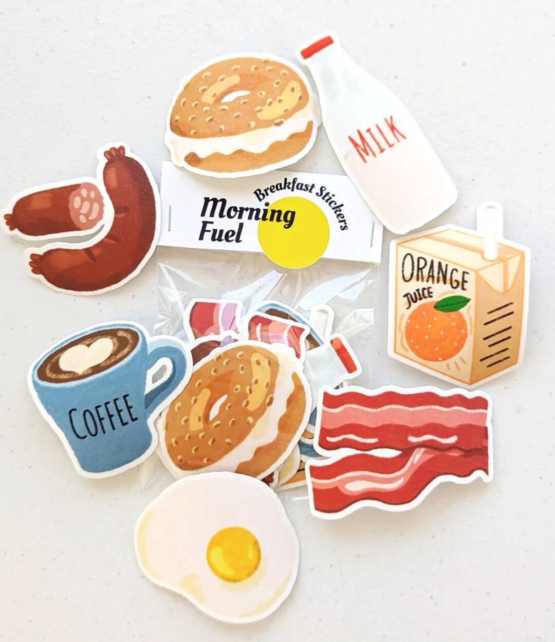 Breakfast Sticker Pack for Foodie With Kawaii and Food Stickers - Etsy