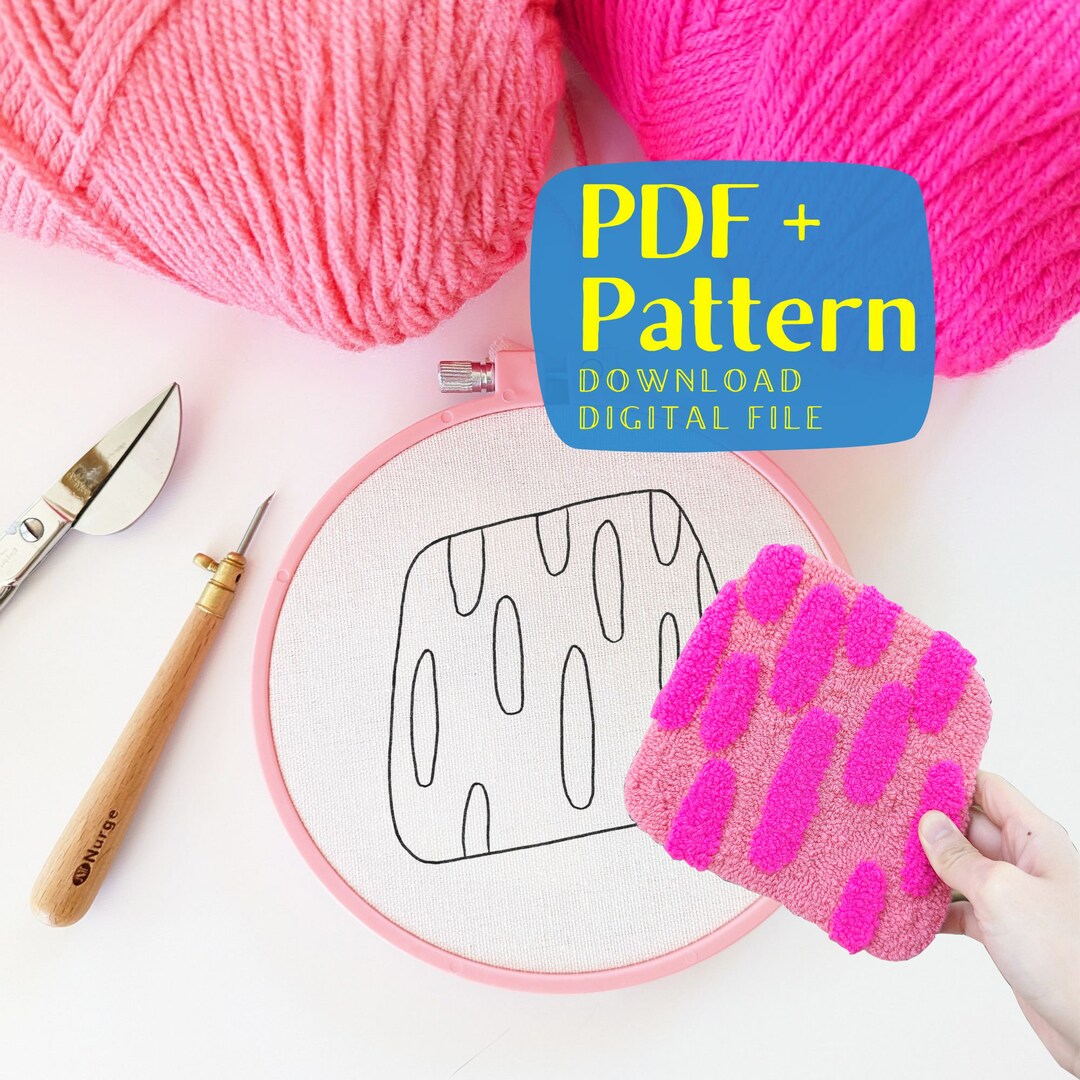 Punch Needle Pattern, PDF Pattern, Shape Art, Punch Needling, Coaster ...