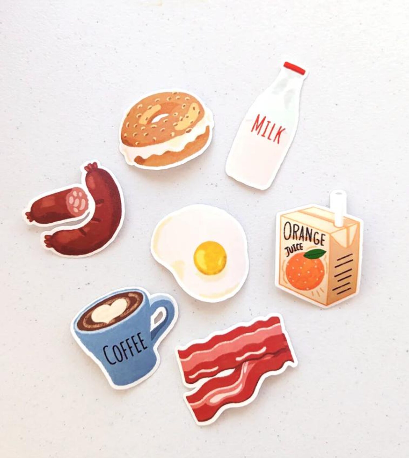 Breakfast Sticker Pack for Foodie With Kawaii and Food Stickers - Etsy