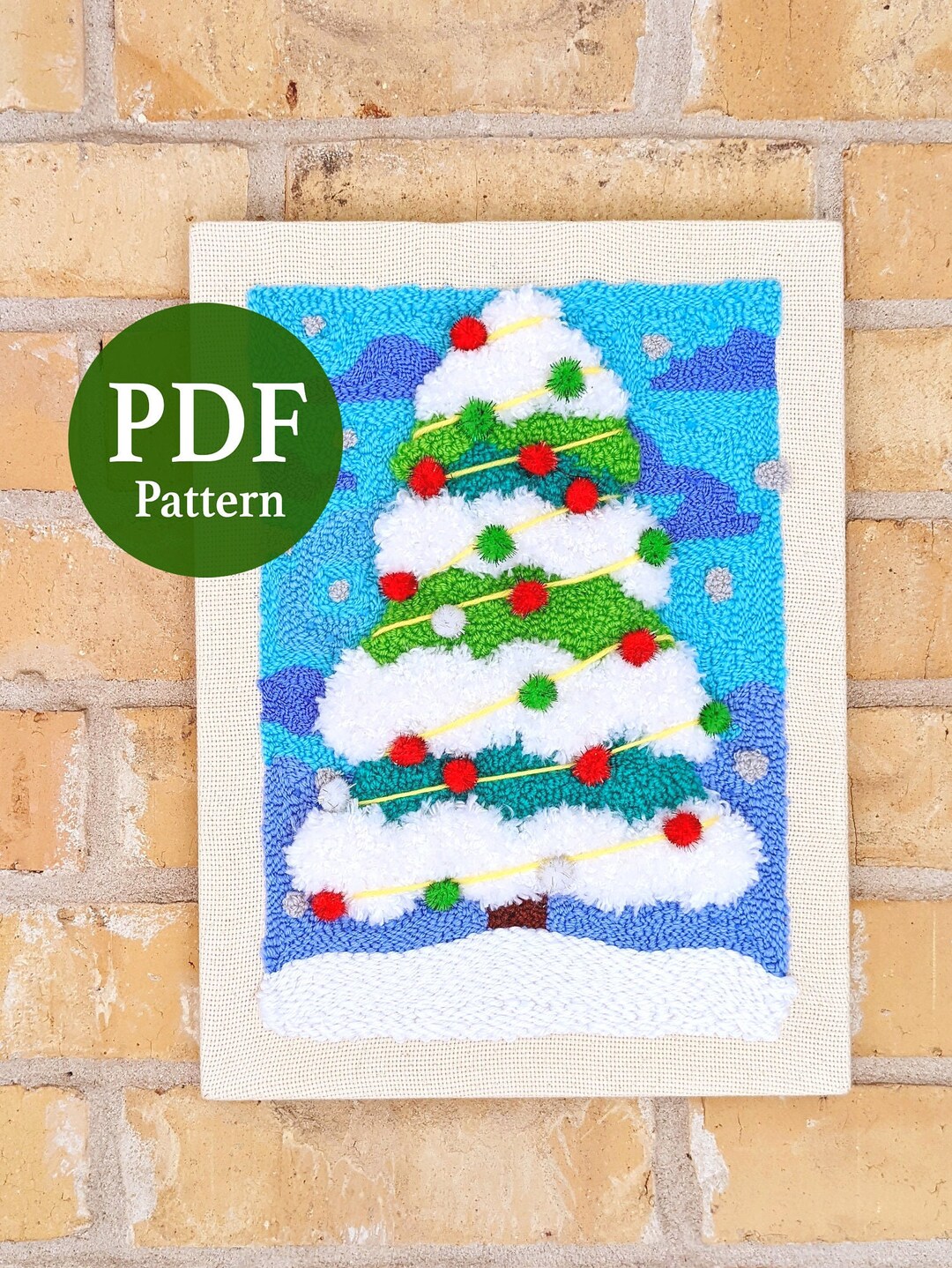 Christmas Tree Punch Needle Pattern, PDF Pattern, Punch Needling, Art ...