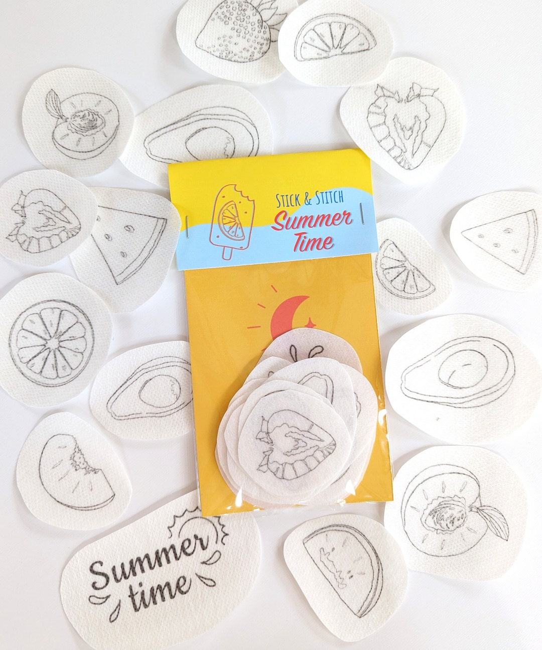 Summer Stick & Stitch Pack, Cute, Fruits, Avocado, Embroidery Kit, DIY ...