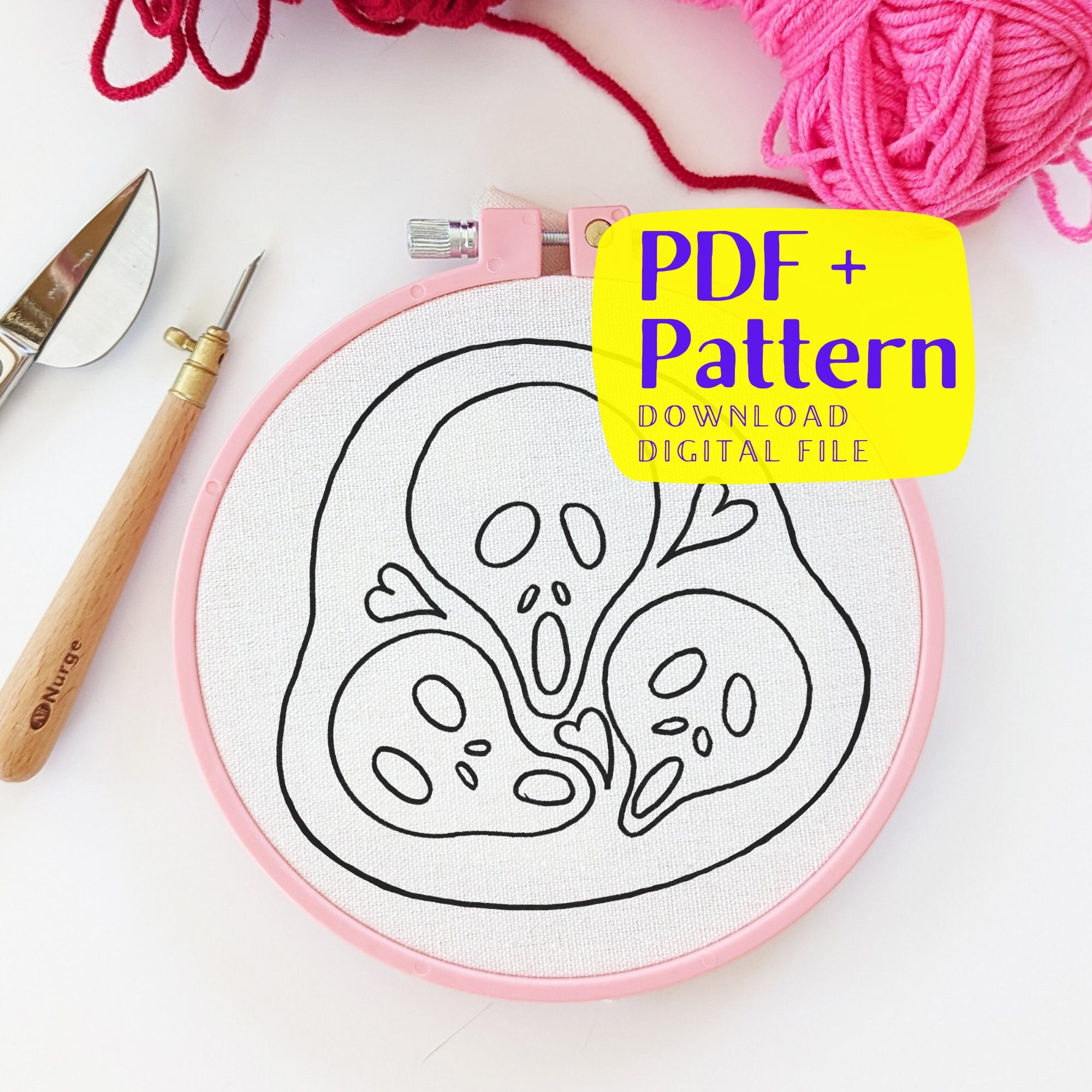 Punch Needle Pattern PDF Pattern Skull Art Punch Needling - Etsy