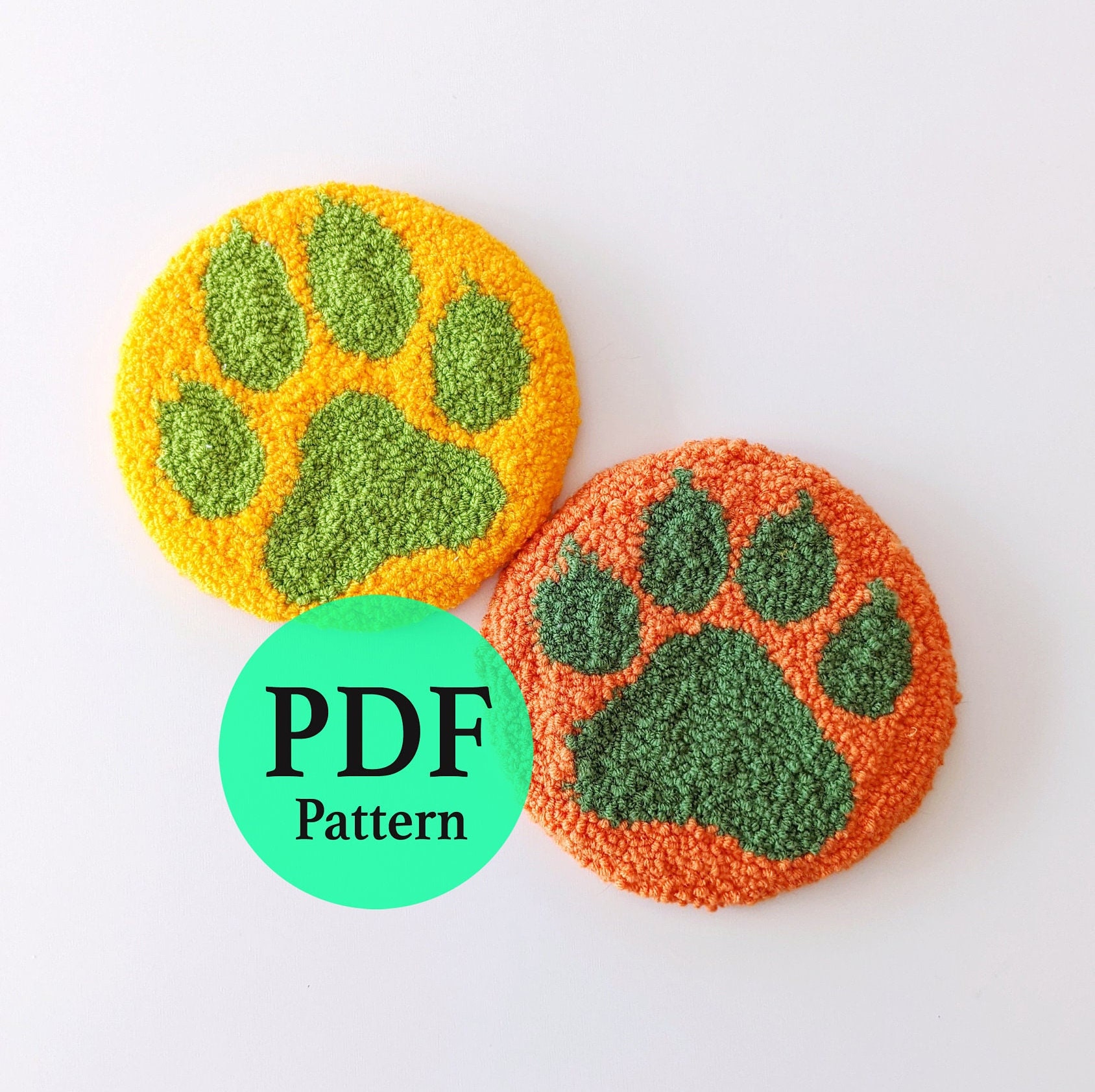 Punch Needle Pattern PDF Pattern Pet Lover Paws Punch - Etsy