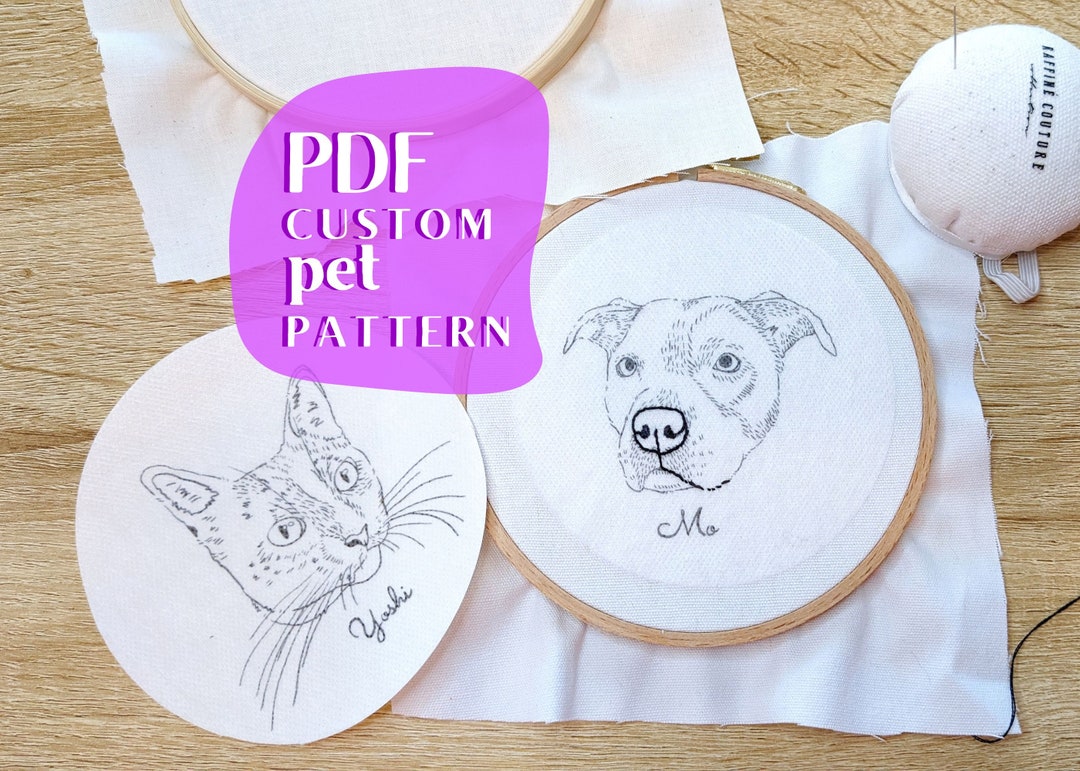 Custom Pet Embroidery Pattern PDF, Digital Pattern, DIY, Tutorial, for ...