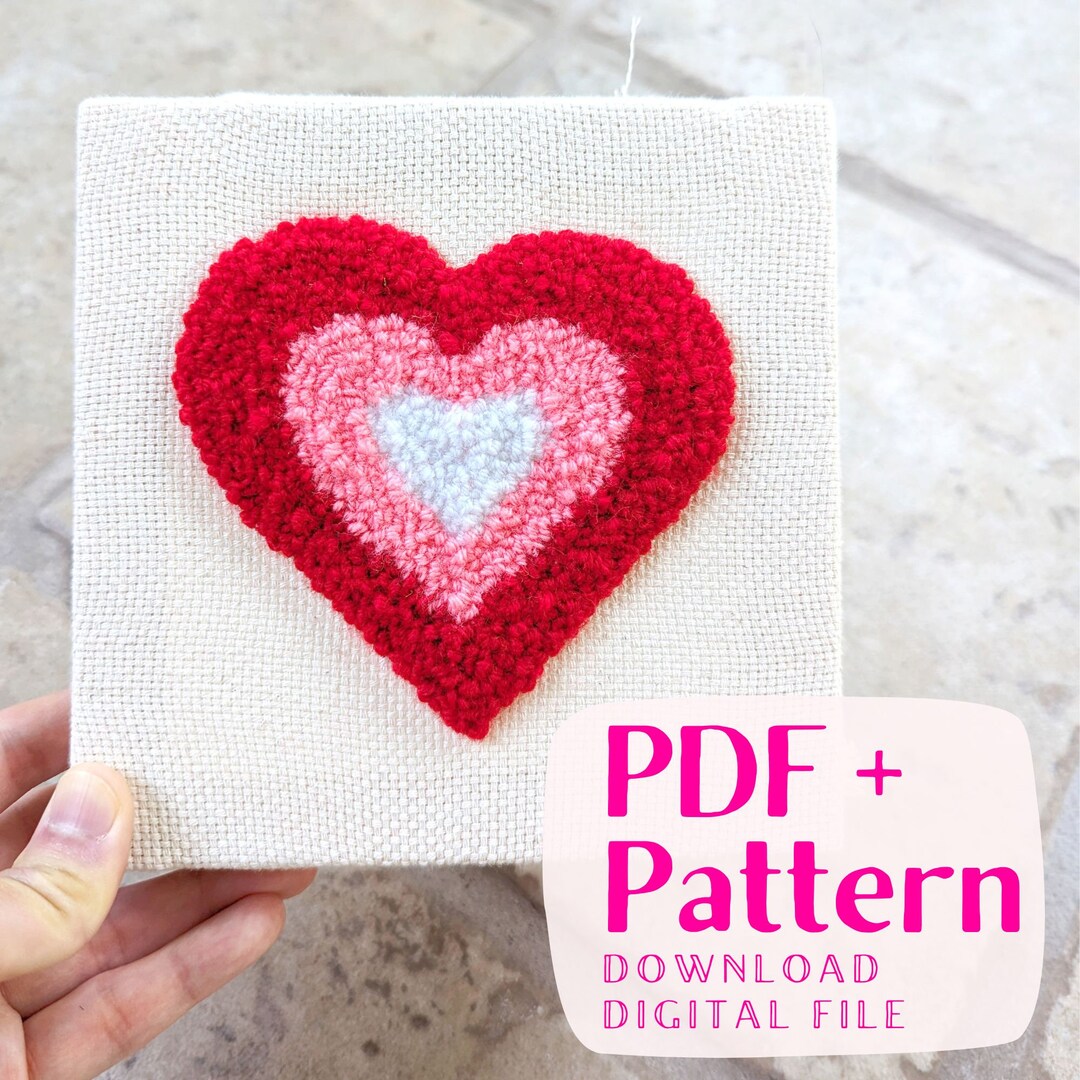 Punch Needle Pattern, PDF Pattern, Love Art, Heart, Punch Needling ...