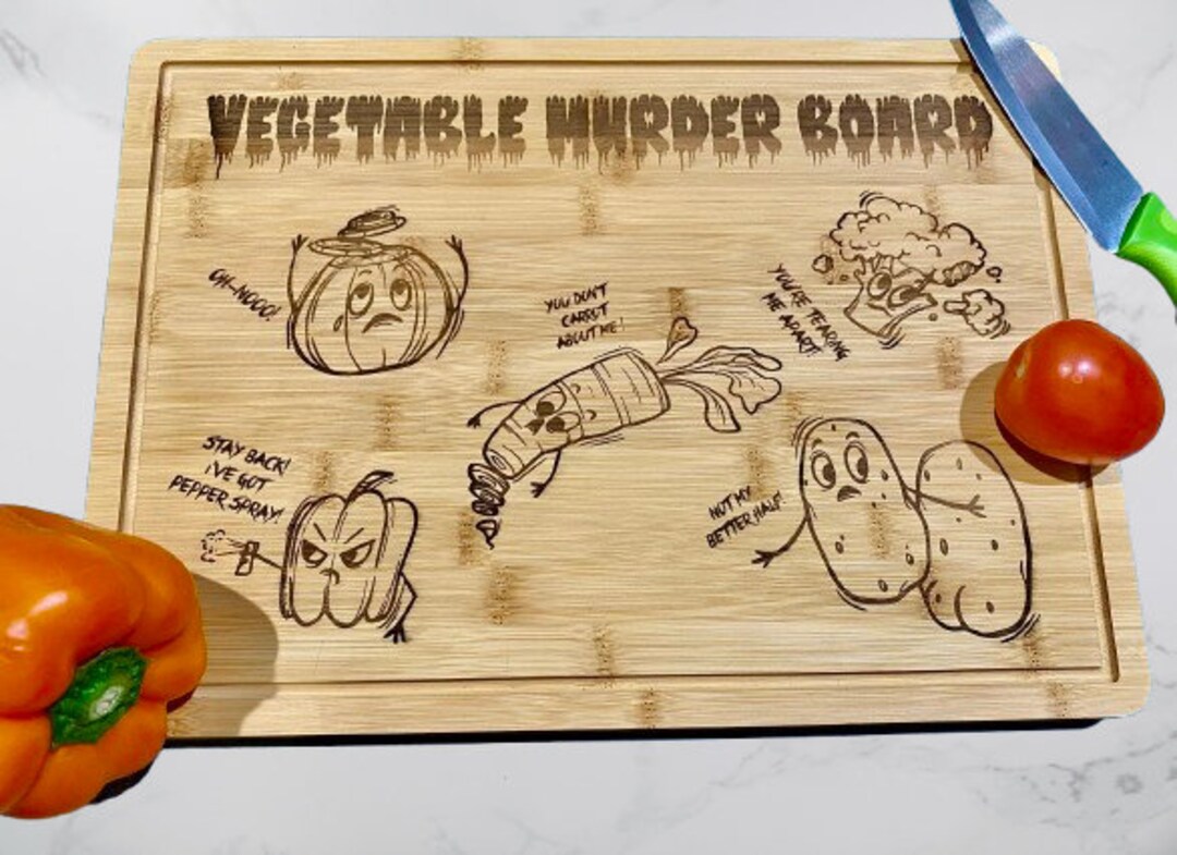 Murder Vegetable Board Cutting Board Laser Engraved Funny Gift ...