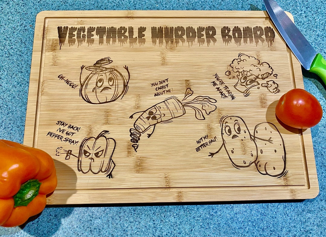 Murder Vegetable Board Cutting Board Laser Engraved Funny Gift - Etsy