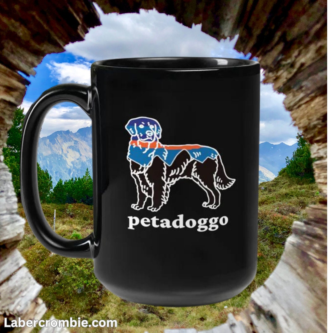 Petadoggo Coffee Mug, Cute Dog Mug, Dog Lovers Mug, Black Lab Mug ...