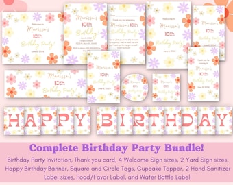 Groovy Flower Birthday Invitation| Floral Birthday Invitation| Hippie ...