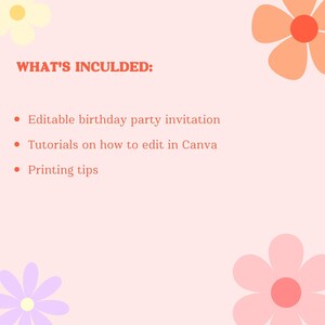 Groovy Floral Birthday Invitation | Hippie Flower Party (digital ...
