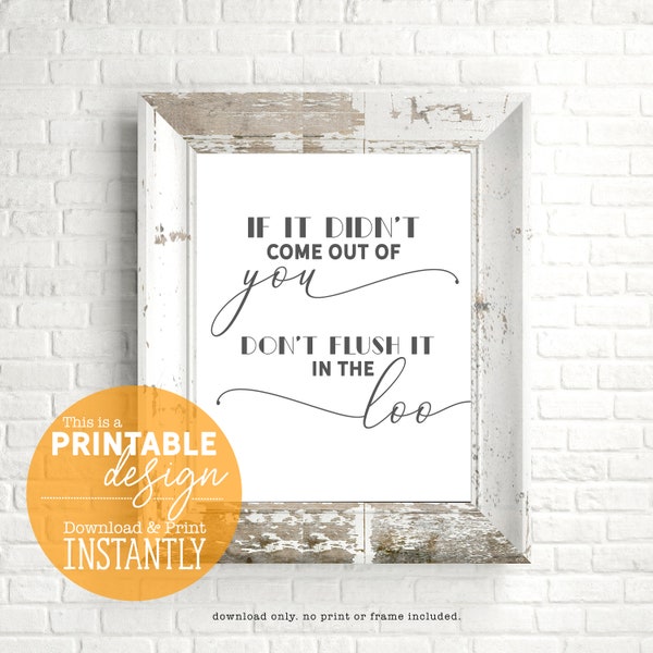 No Poo in the Loo Sign - Etsy