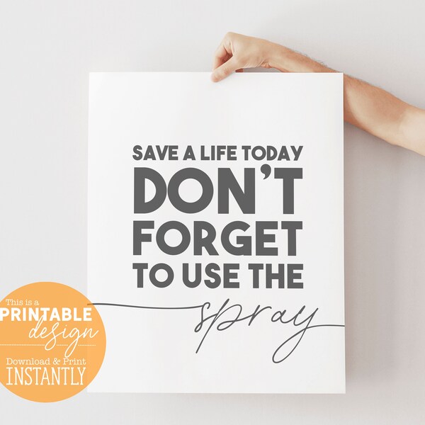 Bathroom Spray Sign - Etsy