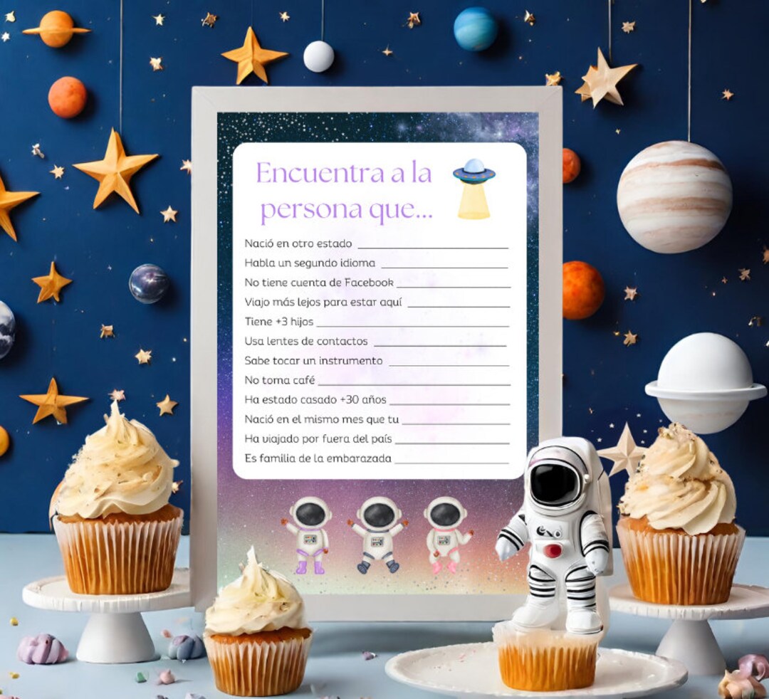 Astronaut Baby Shower Game 1 in Spanish / Astronauta Juego 1 De ...