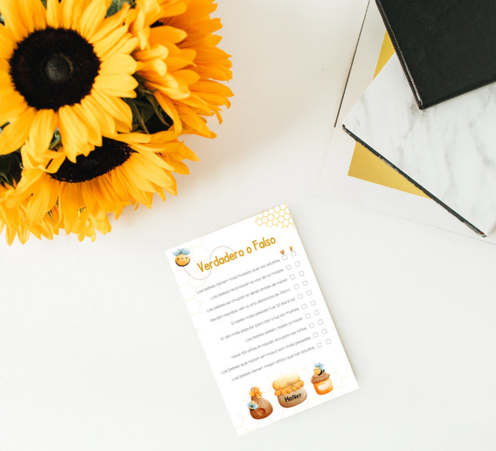 Bee Baby Shower Game 2 in Spanish / Abeja Juego 2 De Bienvenida De Bebe ...