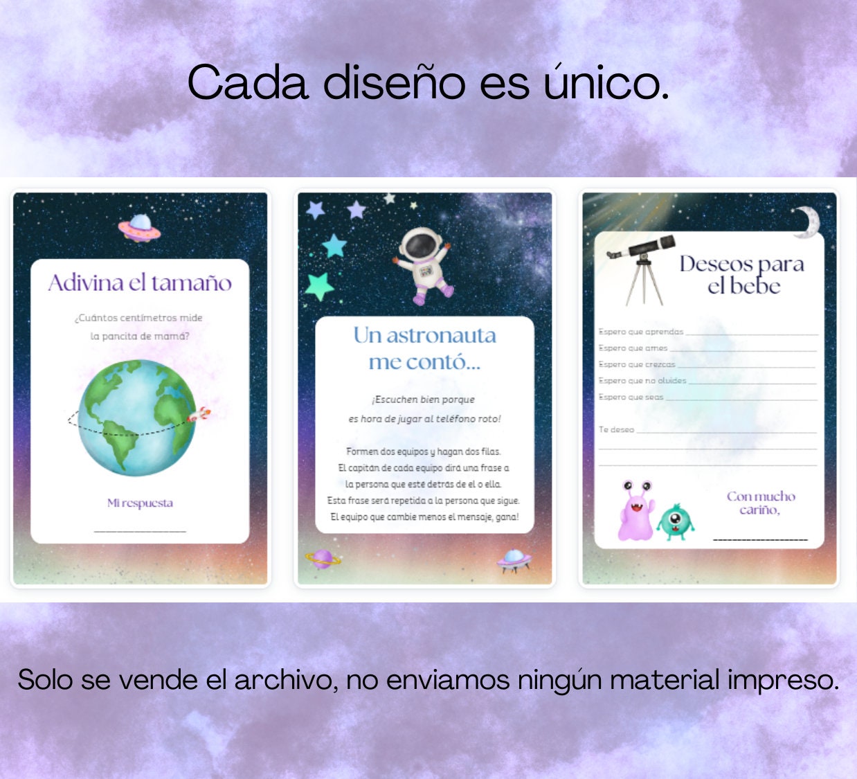 Astronaut Baby Shower Games Bundle in Spanish / Astronauta Juegos De ...