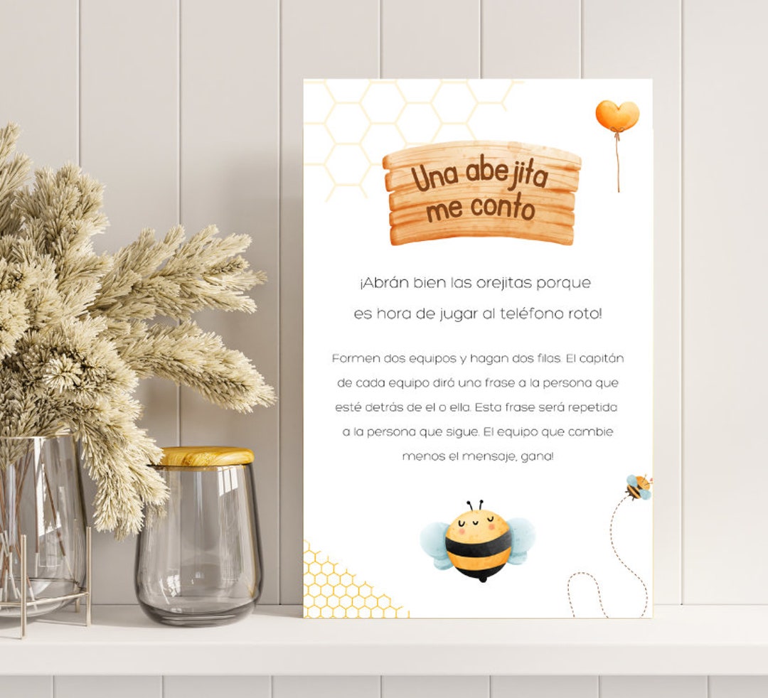 Bee Baby Shower Game 8 in Spanish / Abeja Juego 8 De - Etsy