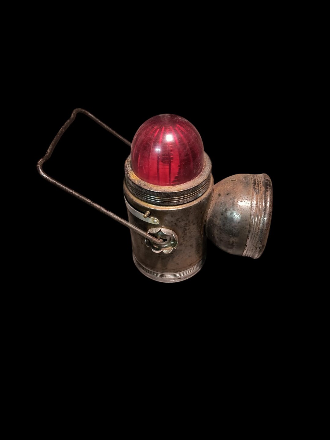 Vintage Railroad Chrome Lantern Red Globe Terra Flashlight Lamp - Etsy