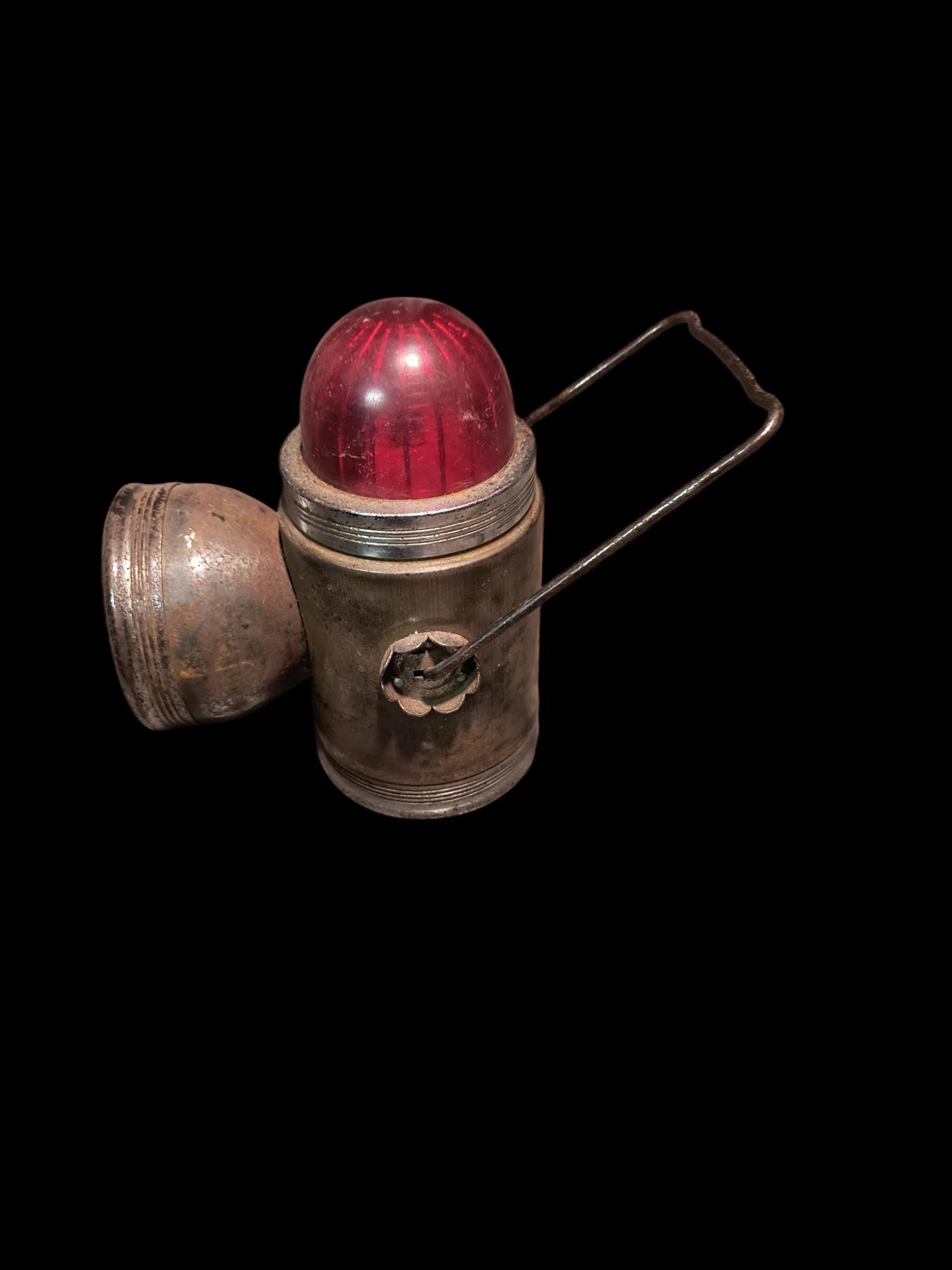 Vintage Railroad Chrome Lantern Red Globe Terra Flashlight Lamp - Etsy