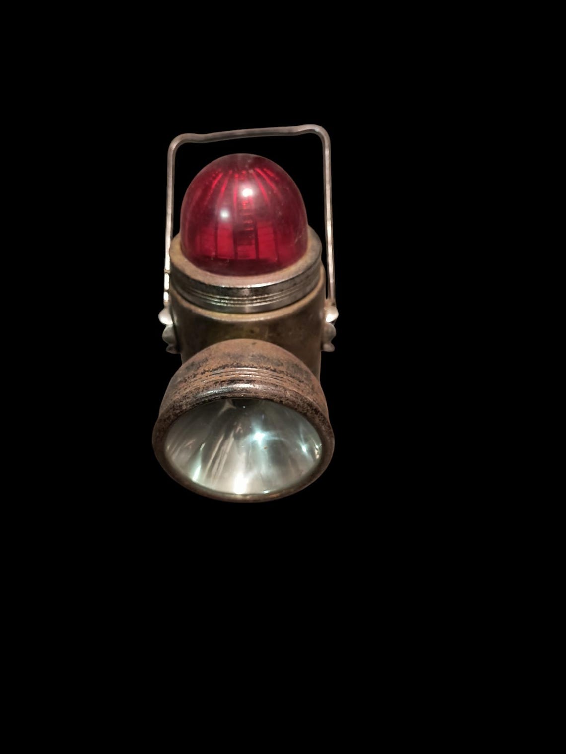 Vintage Railroad Chrome Lantern Red Globe Terra Flashlight Lamp - Etsy