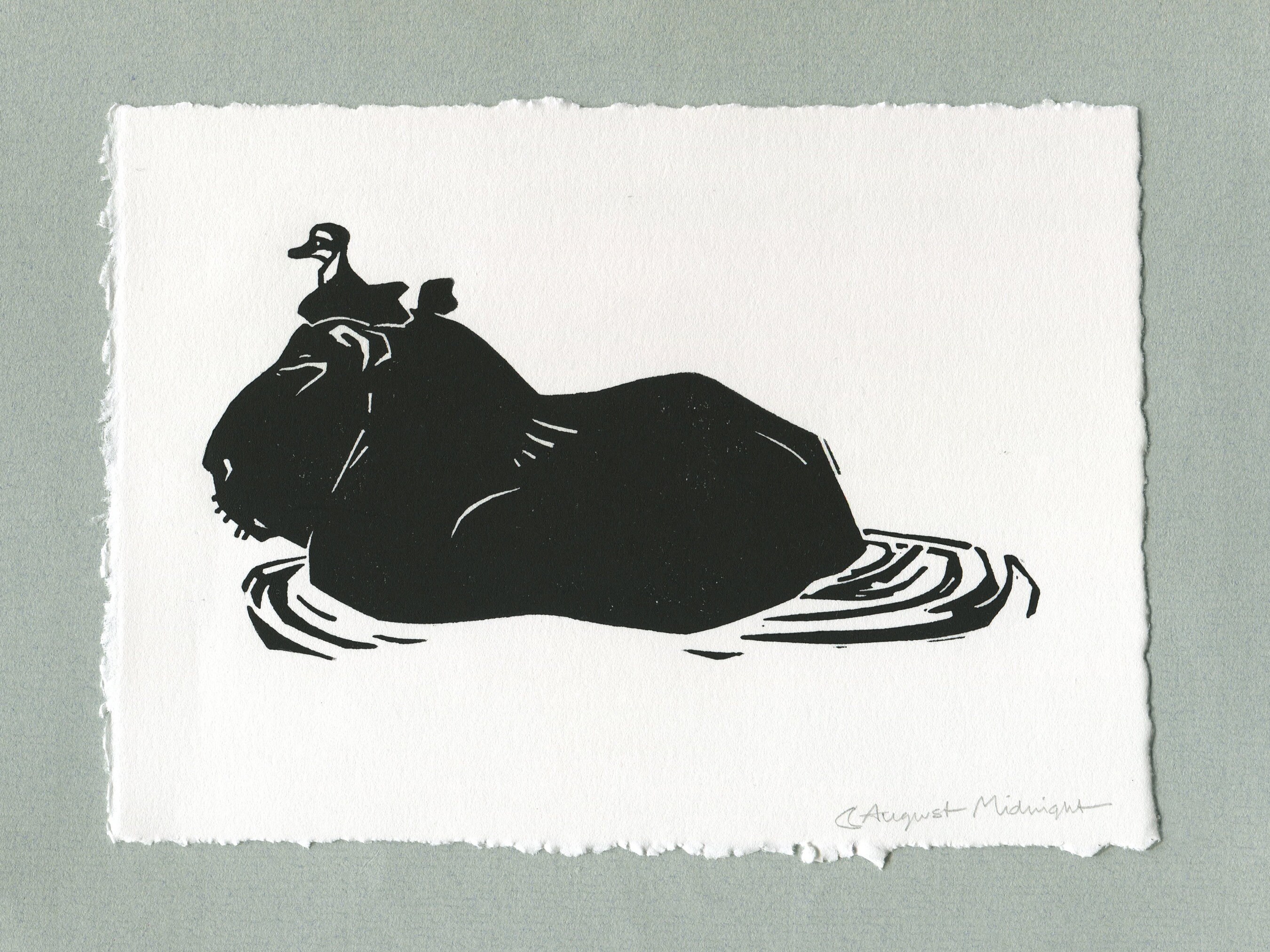 Duckling Capybara Original Cute Linocut Illustration 5x7 Animal Art ...