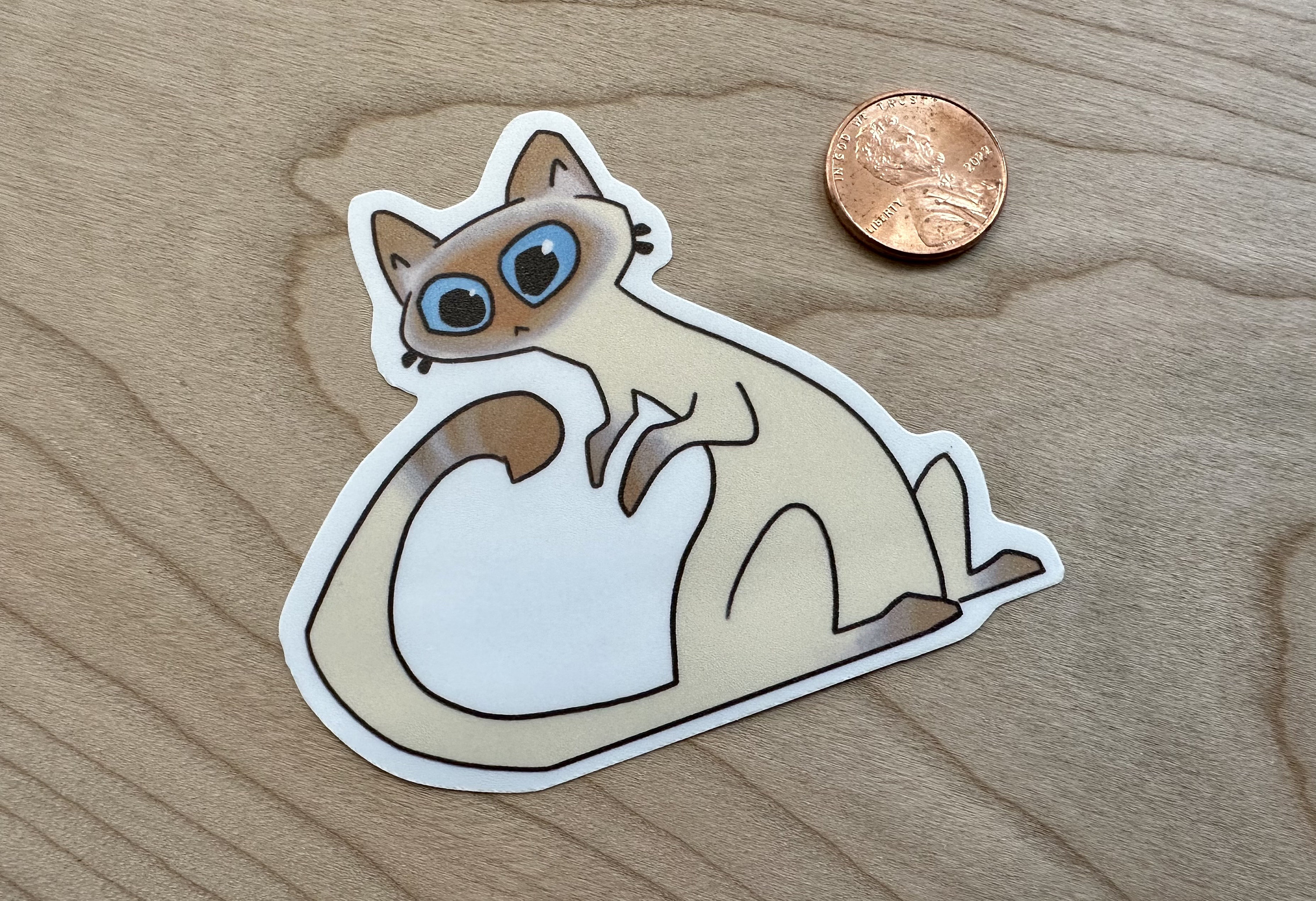 Siamese Cat Sticker - Laptop Case Decal Matte Vinyl Sticker - Cute ...